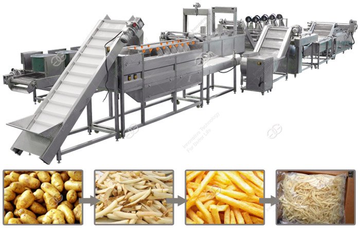 Half Fried Potato French Fries Processing Line Manufacturing Machinery