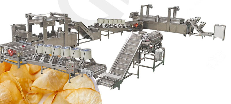 150 kg/h Small Scale Potato Chips Making Machine Manufacturing Equipment